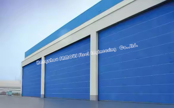 Stacked Flexible Fabric Hangar Doors Vertical Lifting Doors Aircraft ...