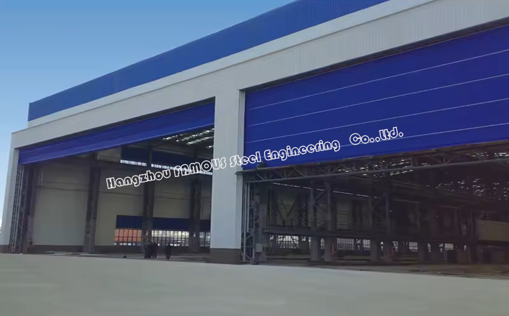 Stacked Flexible Fabric Hangar Doors Vertical Lifting Doors Aircraft ...