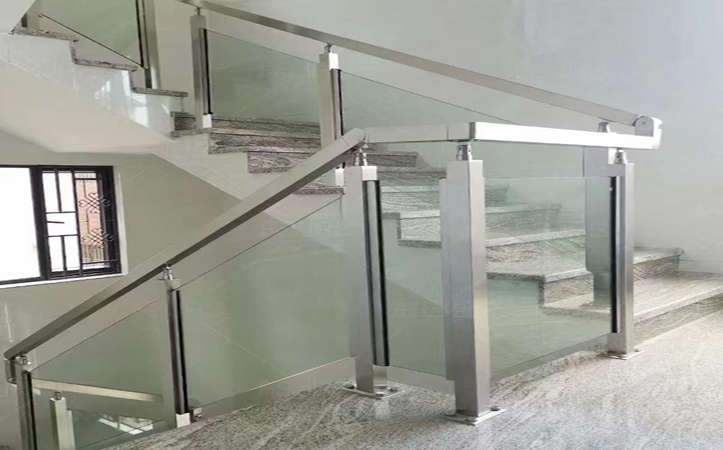 Stainless Steel Column Glass Staircase Handrail Stainless Steel Glass ...