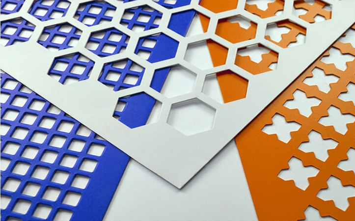 Perforated aluminum alloy panels in various colors for interior ...