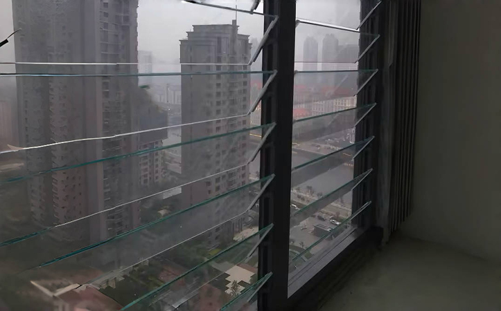 Modern Stylish Aluminum Frame Manual Tempered Glass Flat Shutter Louver ...