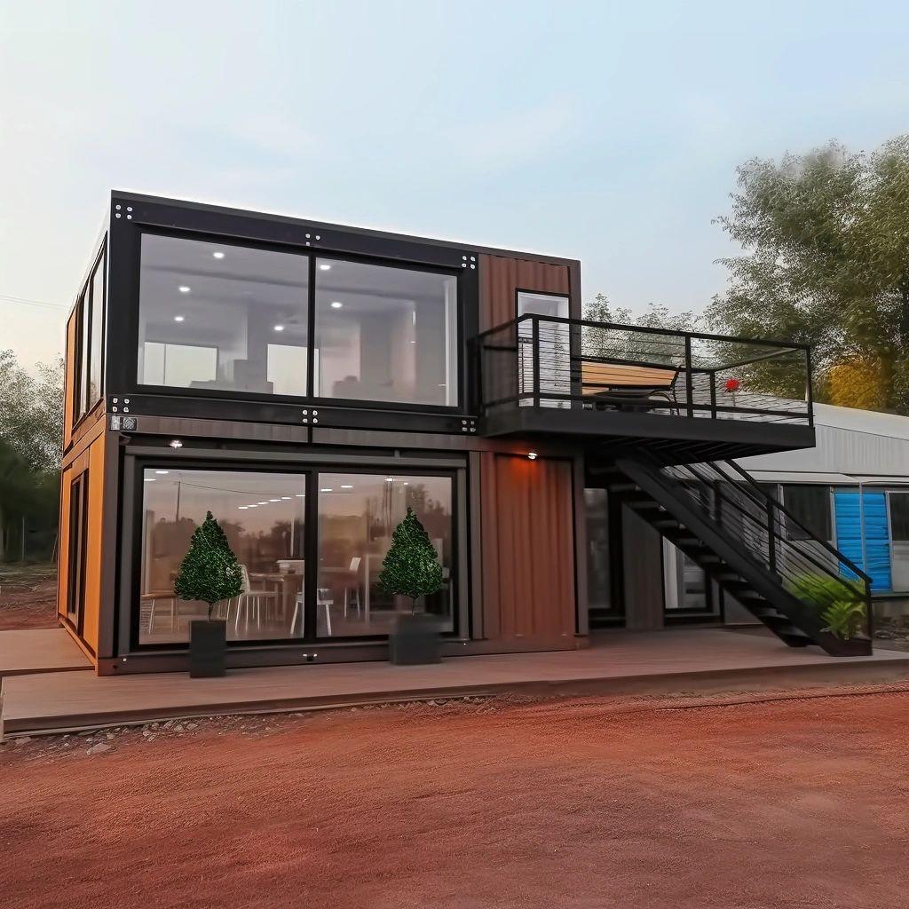 Luxury Two Storey Container Villa House Prefabricated Container Living ...