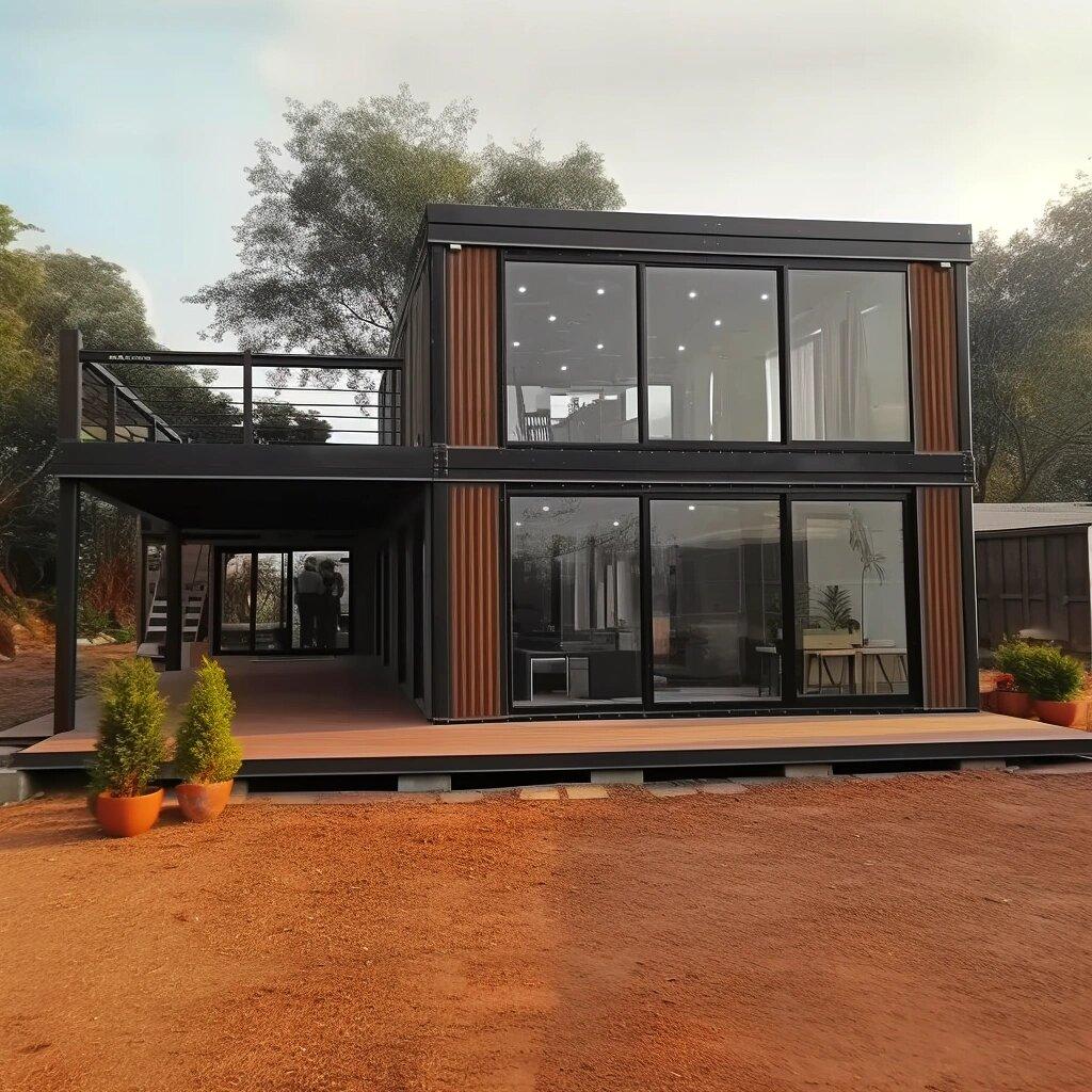 Luxury Two Storey Container Villa House Prefabricated Container Living ...