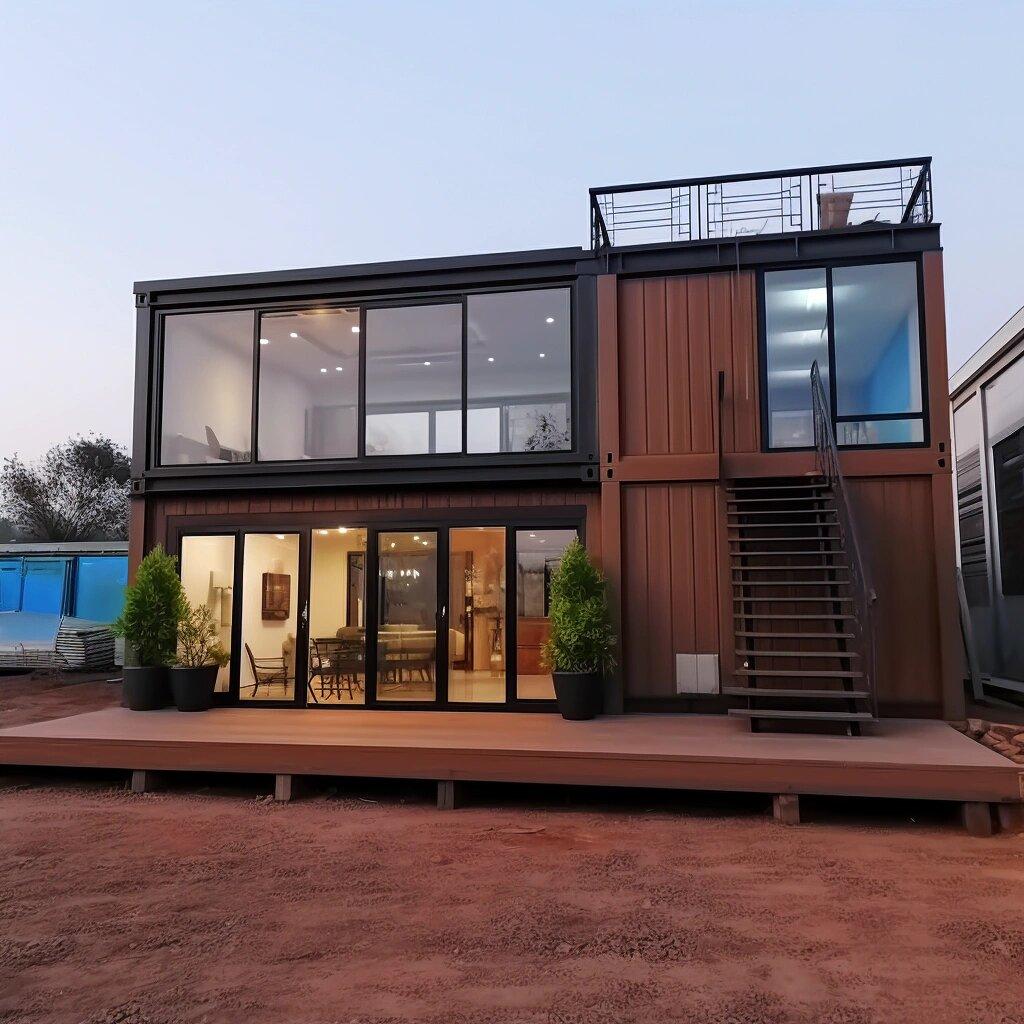 Luxury Two Storey Container Villa House Prefabricated Container Living ...